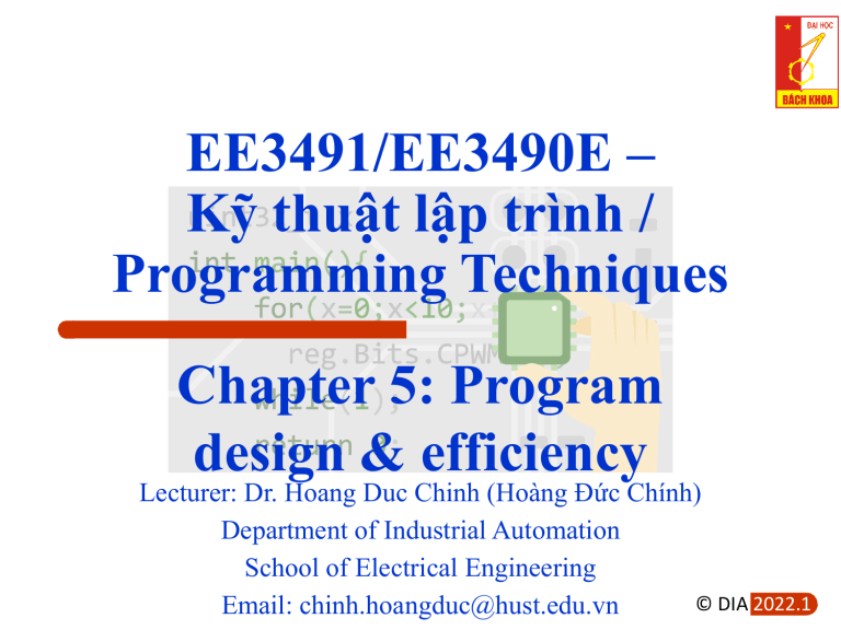 Program Design & Efficiency: Techniques for Better Code