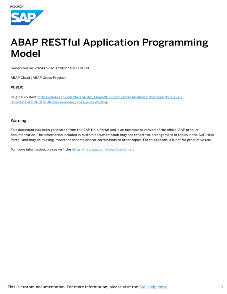 ABAP RESTful Application Programming Model (RAP) Guide