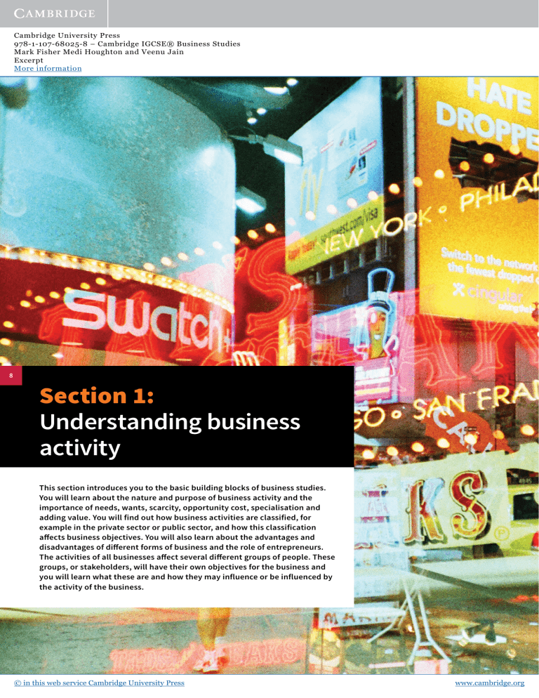 IGCSE Business Studies: Understanding Business Activity