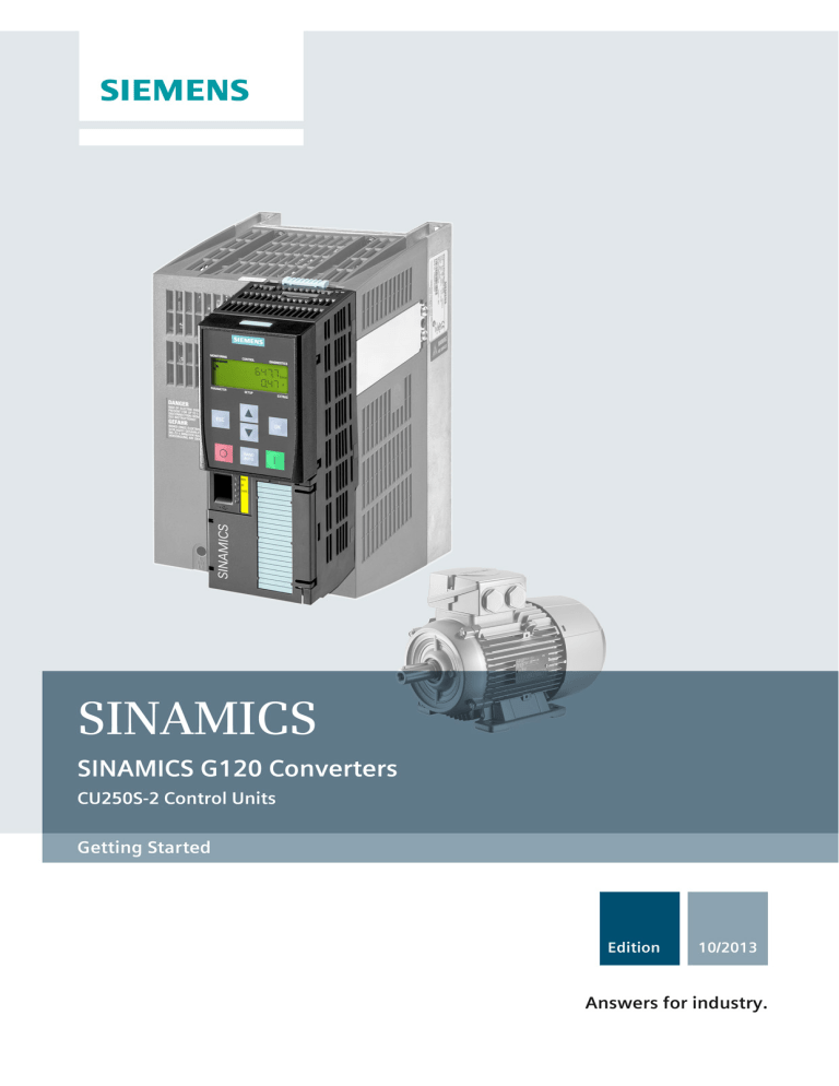 SINAMICS G120 Converter Getting Started Guide