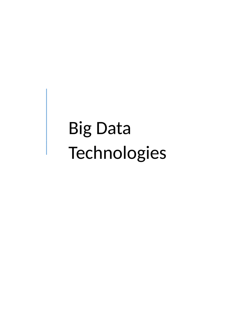 Big Data Technologies Syllabus: Course Overview