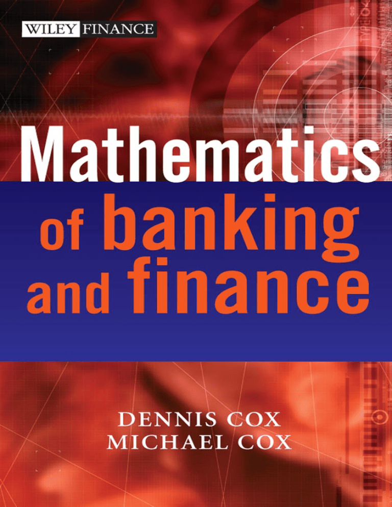 The Mathematics of Banking and Finance: Statistics & Quantitative Methods