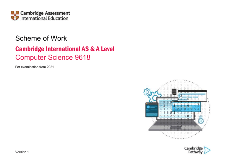 Cambridge AS & A Level Computer Science Scheme of Work