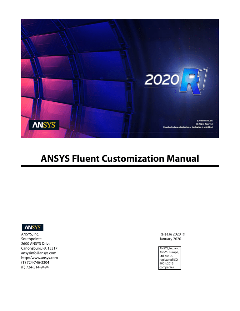 ANSYS Fluent Customization Manual: UDFs & CFD