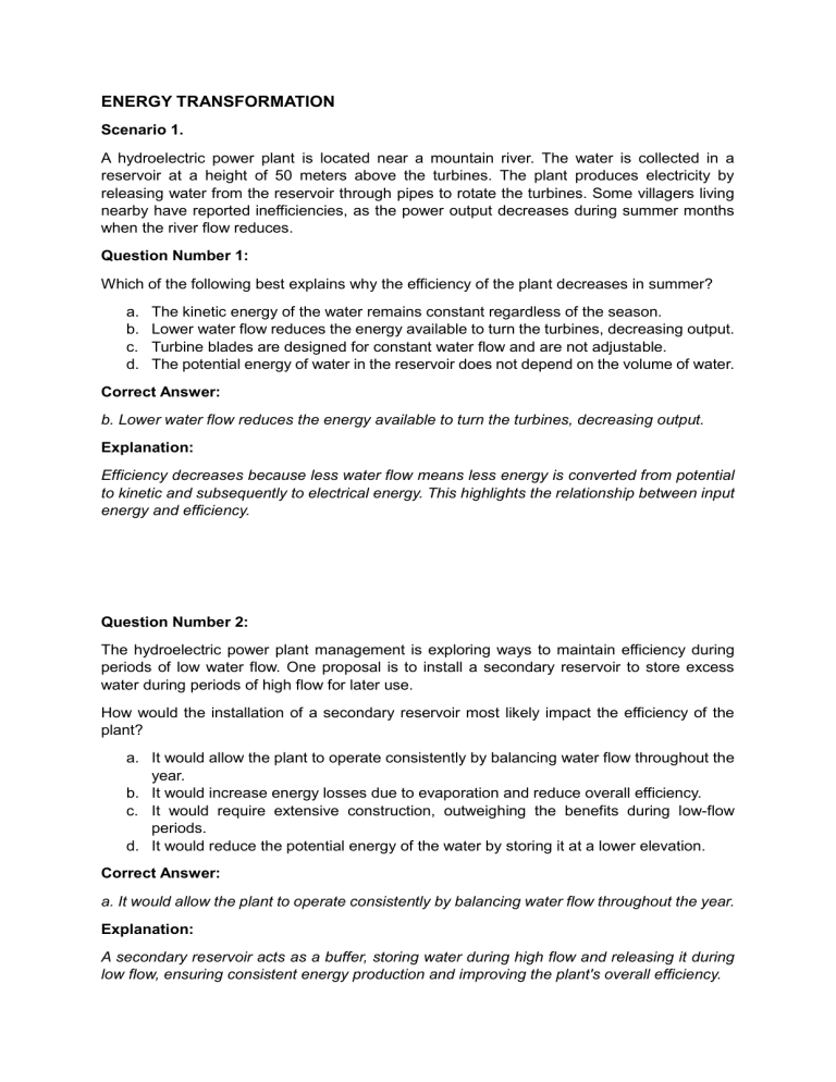 Physics Scenarios: Energy, Inertia, Heat Transfer