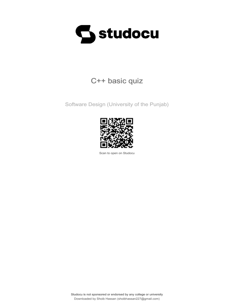 C++ Basics Quiz: Test Your Knowledge