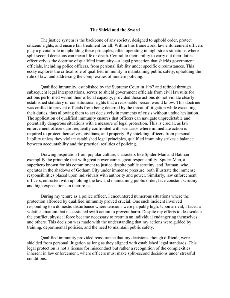 Qualified Immunity: Law Enforcement & Public Safety