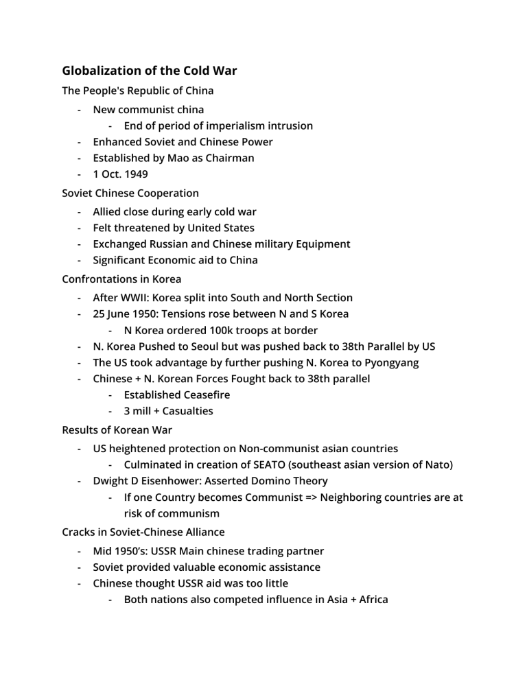 Globalization of the Cold War: China, Korea, Nuclear Arms