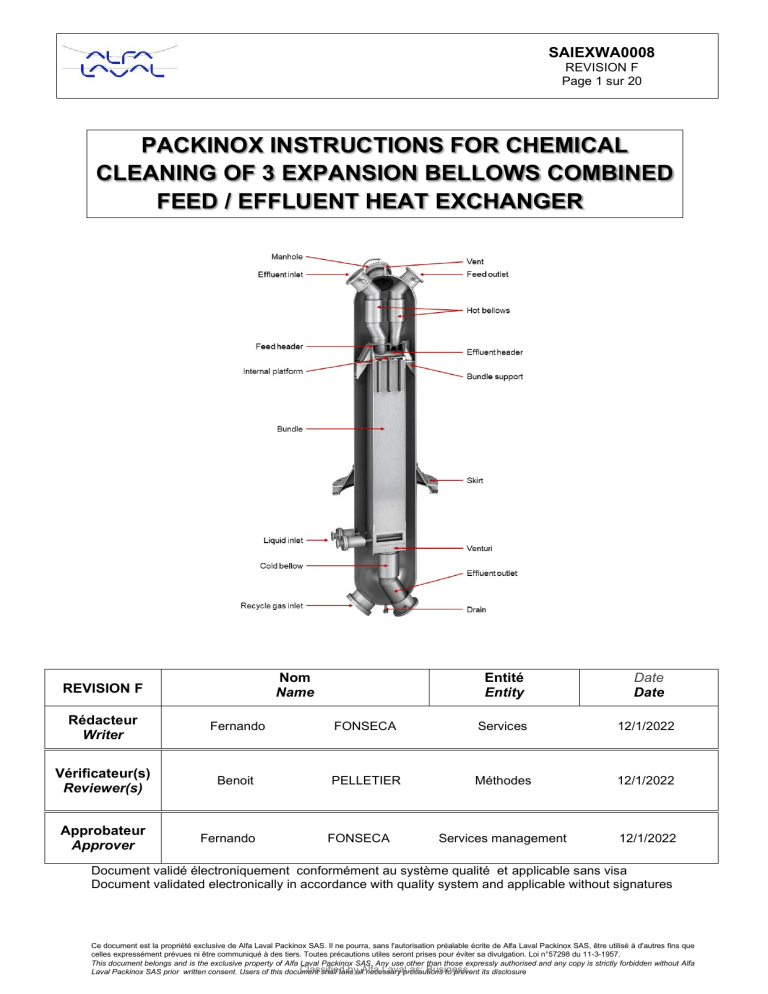 PACKINOX Heat Exchanger Chemical Cleaning Instructions