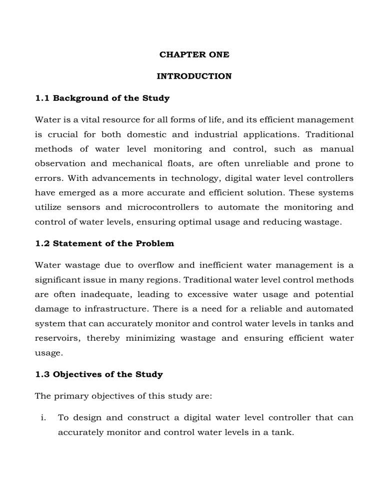 Digital Water Level Controller: Design & Implementation
