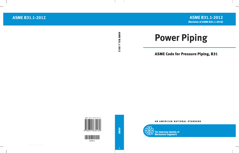 ASME B31.1 Power Piping Code - Design & Standards