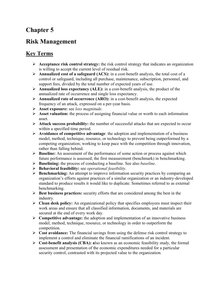 Risk Management Key Terms: Information Security & Business Concepts