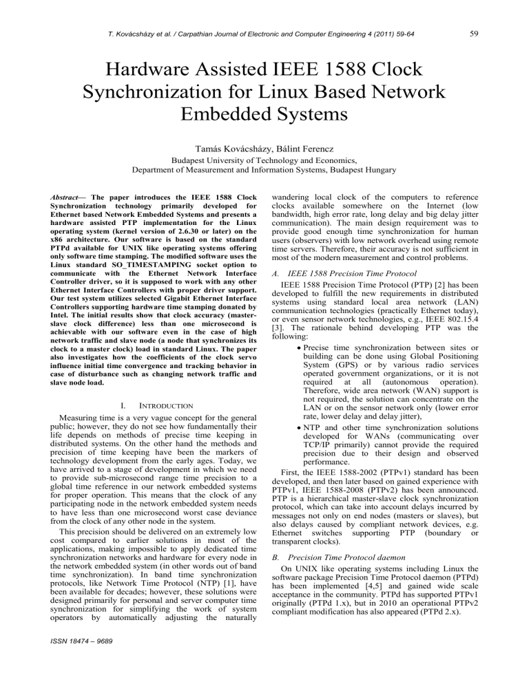 IEEE 1588 Clock Synchronization in Linux Embedded Systems