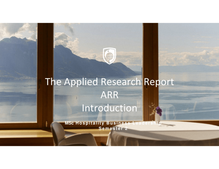 MSc Hospitality ARR: Research Report Guide