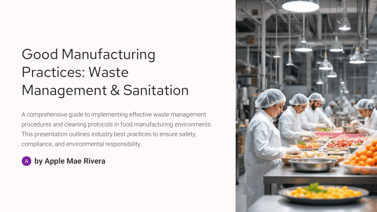 GMP: Waste Management & Sanitation in Food Manufacturing