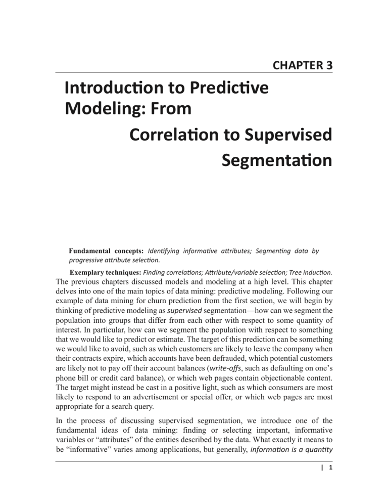 Predictive Modeling: Supervised Segmentation & Correlation