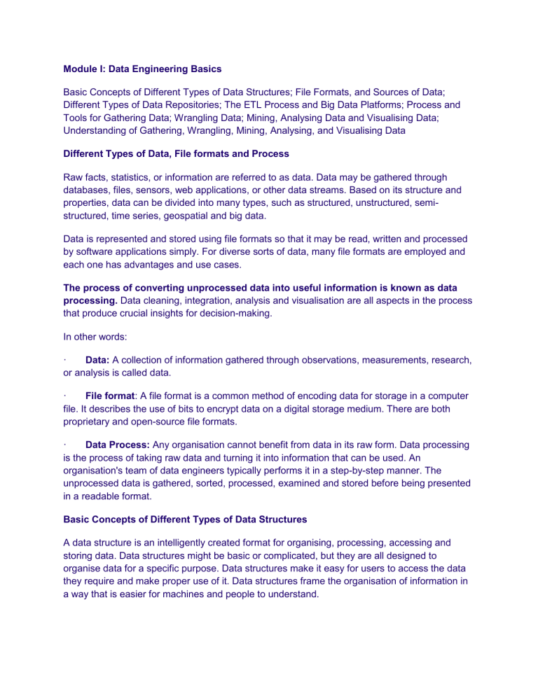 Data Engineering Basics: Data Structures & ETL Processes