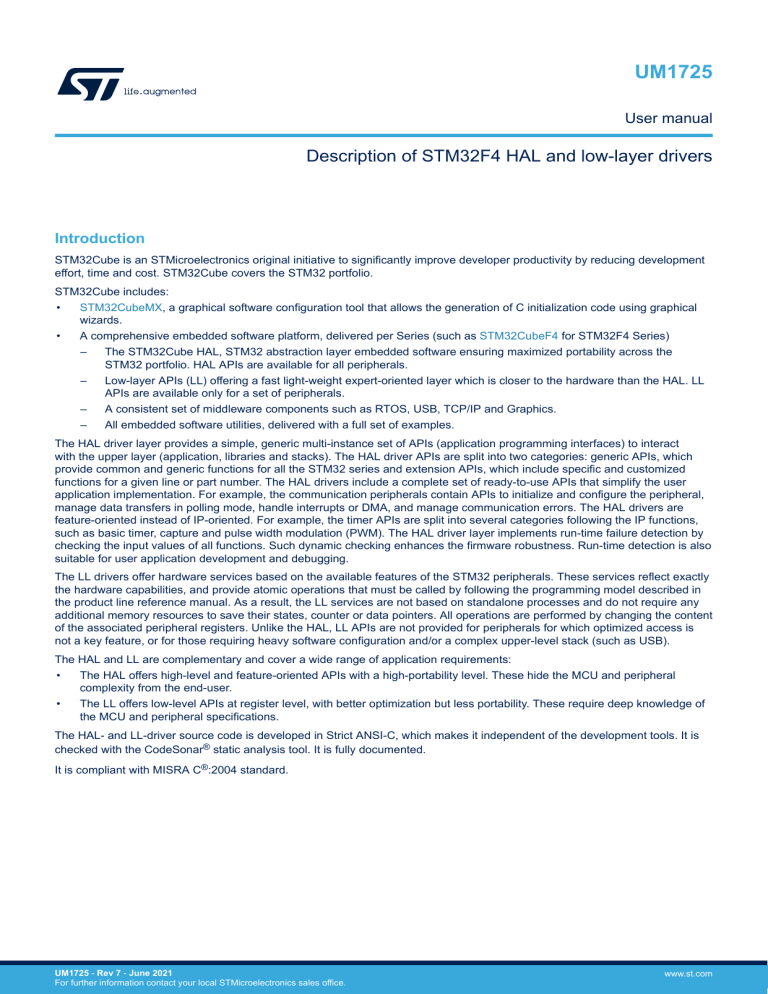 STM32F4 HAL & Low-Layer Drivers User Manual