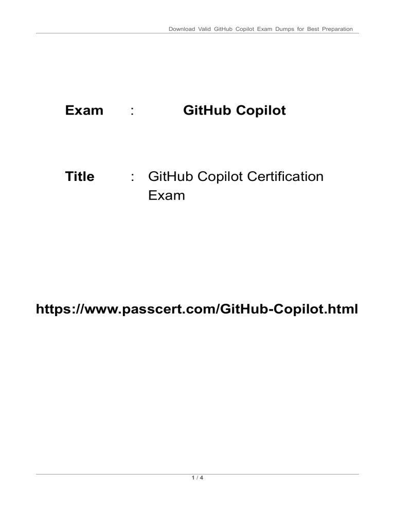 GitHub Copilot Exam Dumps: Practice Questions & Answers