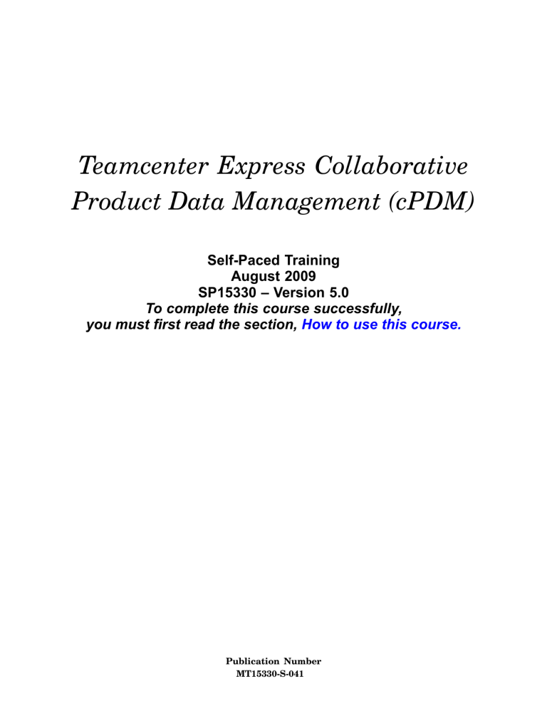 Teamcenter Express cPDM Training Course
