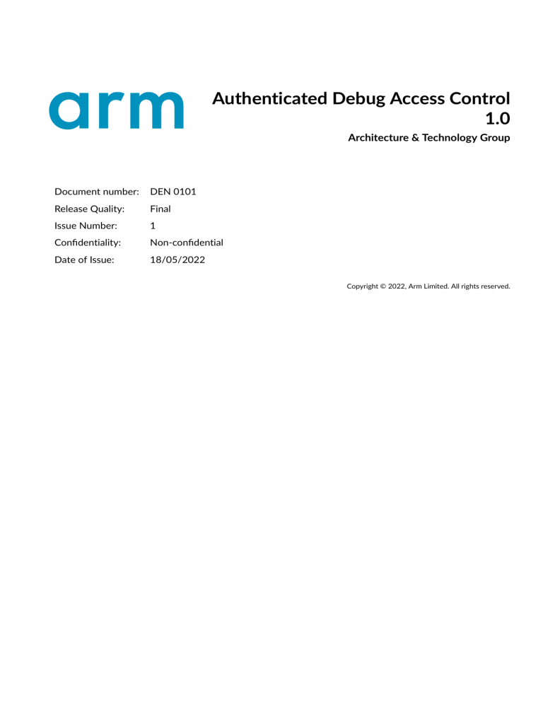 Authenticated Debug Access Control Specification