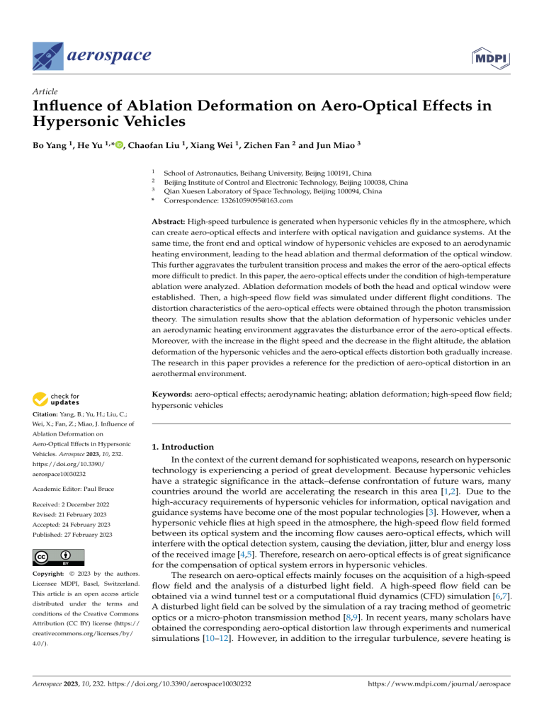 Ablation Deformation Influence on Aero-Optical Effects