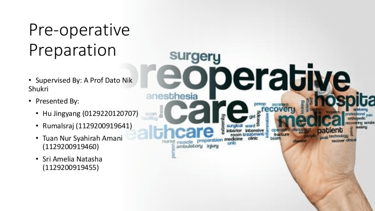 Preoperative Assessment: Preparation & Procedures