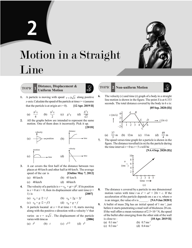 Motion in a Straight Line: Physics Exam Prep