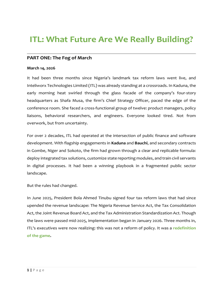 ITL Case Study: Tax Reform & Business Transformation