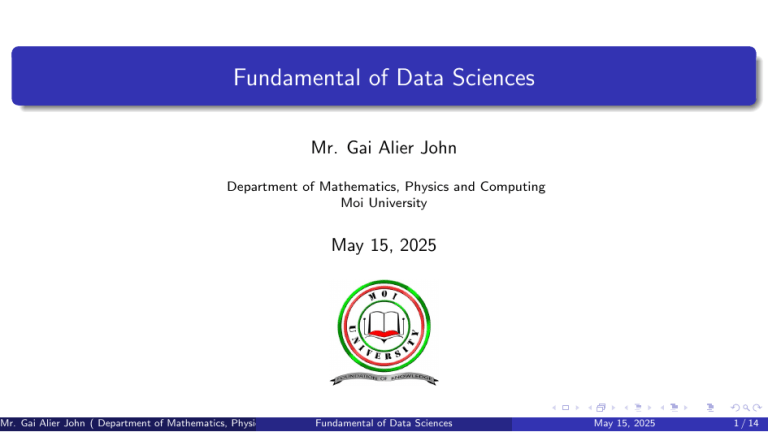 Data Science Fundamentals: Concepts, Workflow, and Big Data