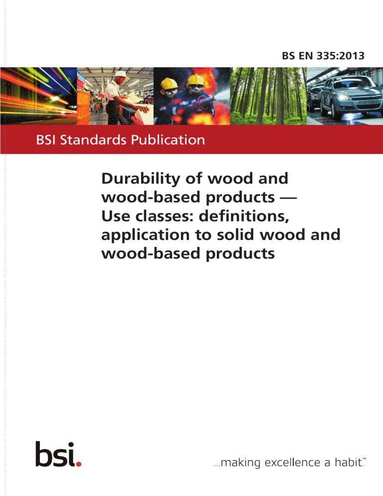 EN 335:2013 Wood Durability Use Classes Standard