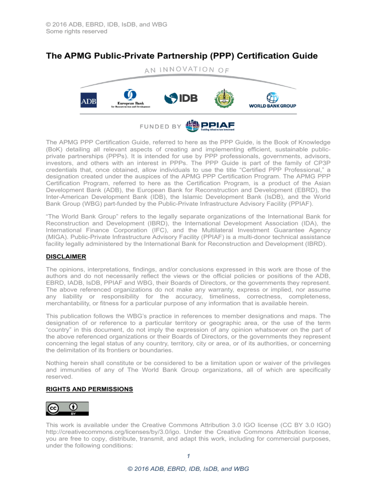 PPP Certification Guide: Public-Private Partnerships