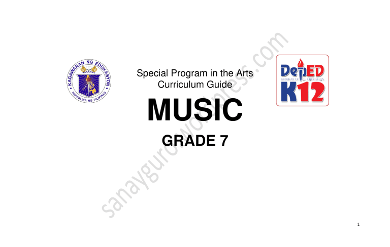 SPA Music Grade 7 Curriculum Guide