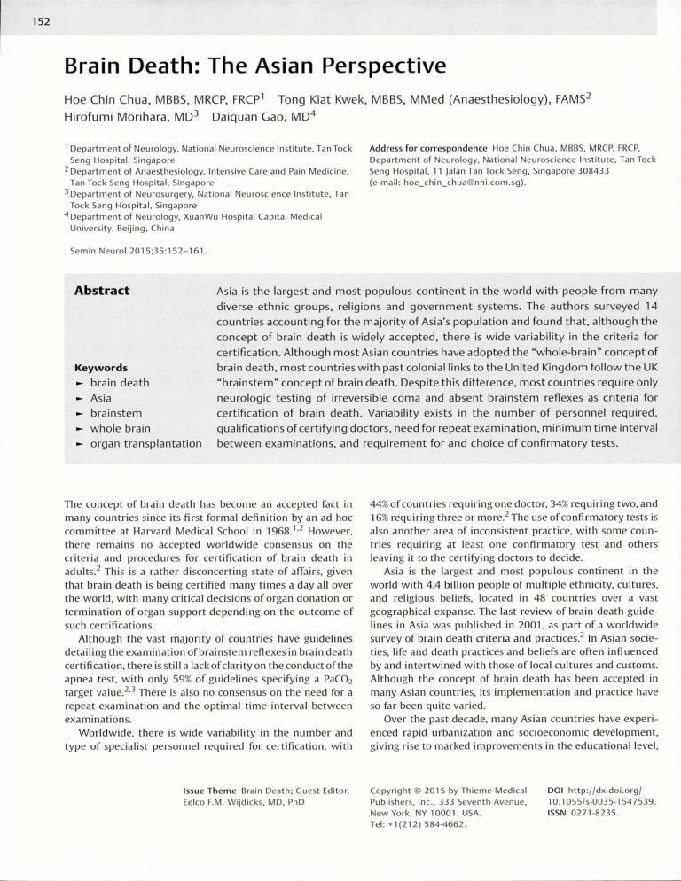 Brain Death - The Asian Perspective