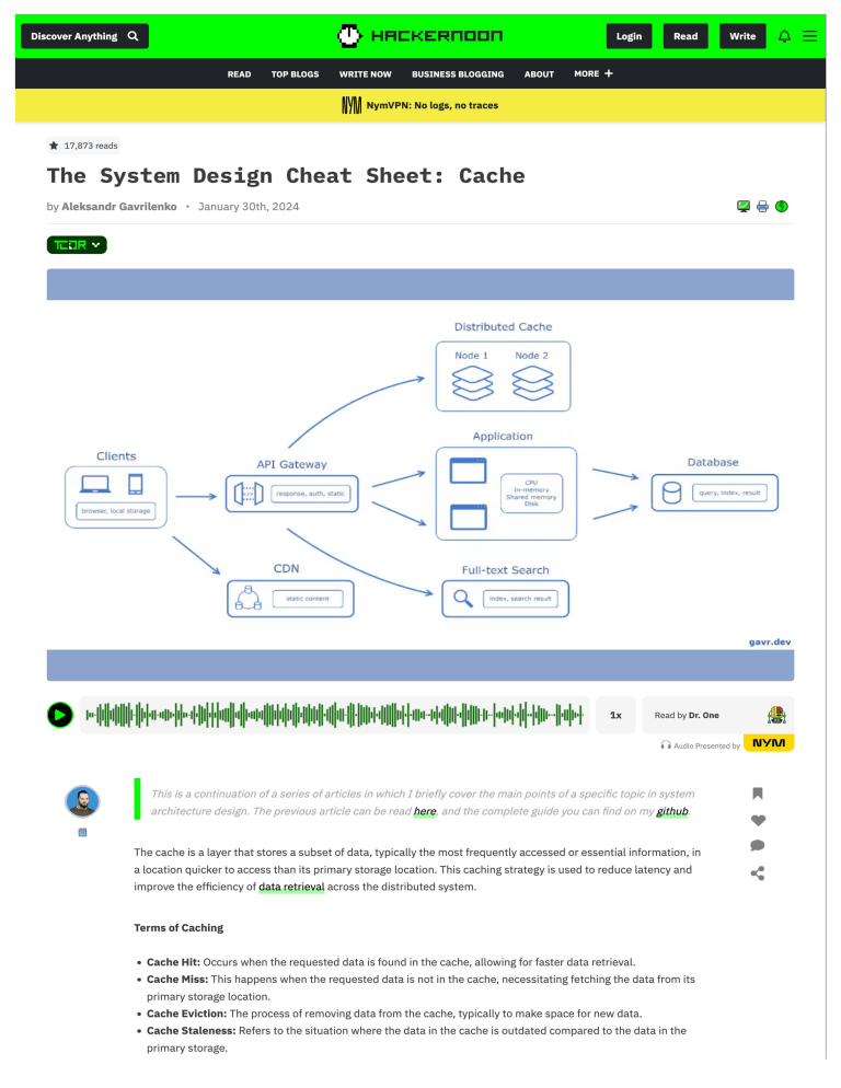 System Design Cheat Sheet: Caching Strategies & Concepts