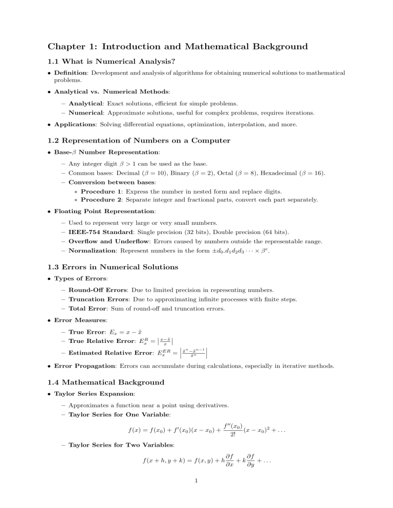 Numerical Analysis: Introduction & Methods