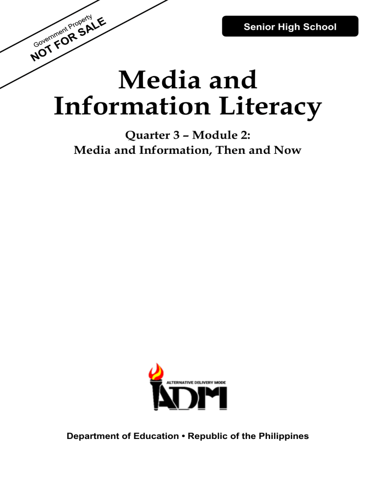 Media & Information Literacy Module: Then and Now