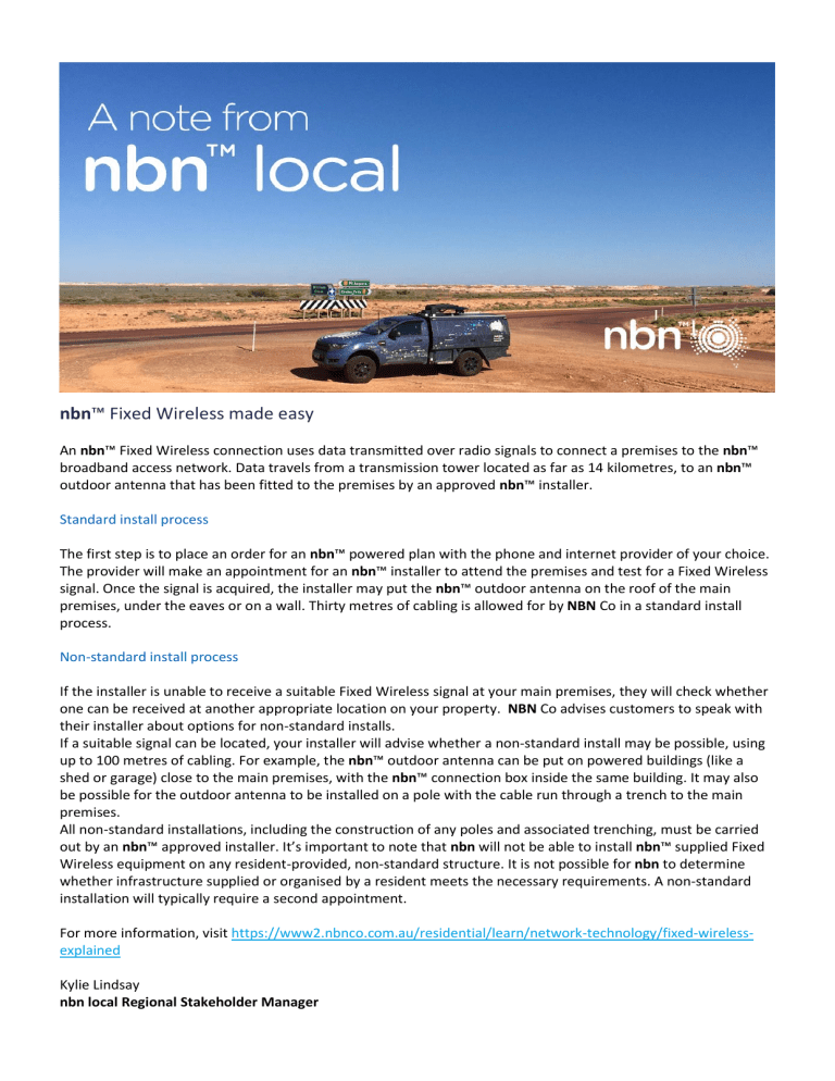 nbn Fixed Wireless Installation Guide