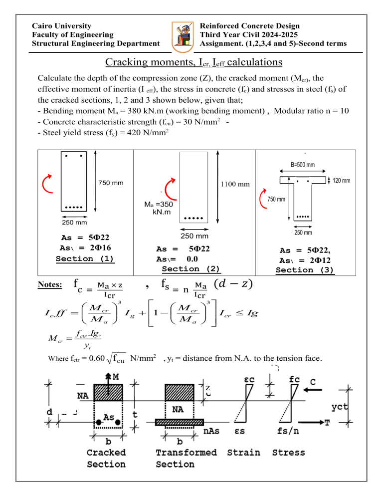 Reinforced Concrete Design Assignment: Columns, Frames, Footings