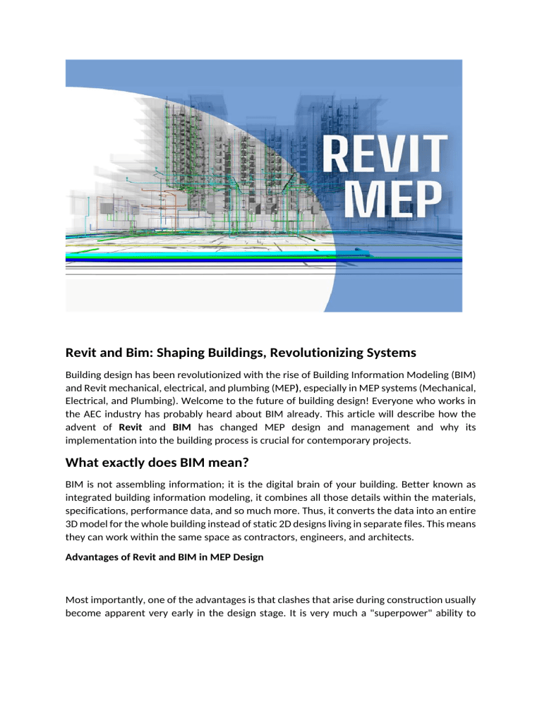 Revit MEP & BIM: Revolutionizing Building Design