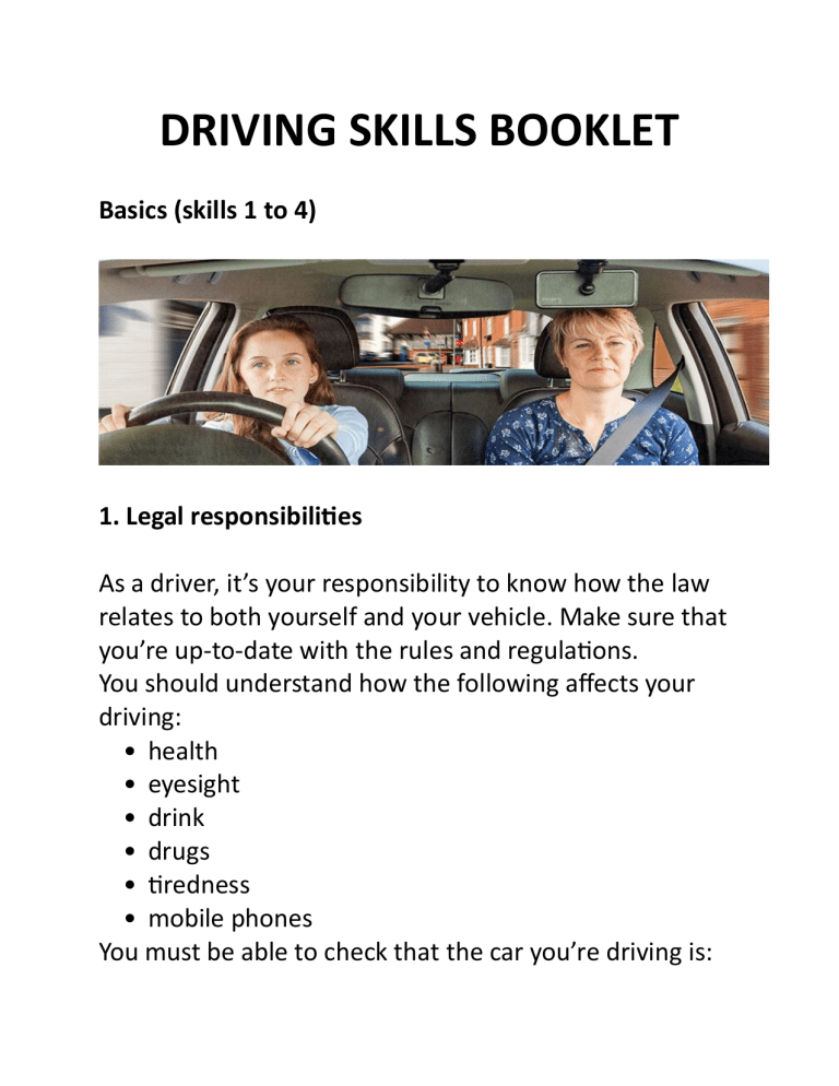 Driving Skills Booklet: Basics & Safety