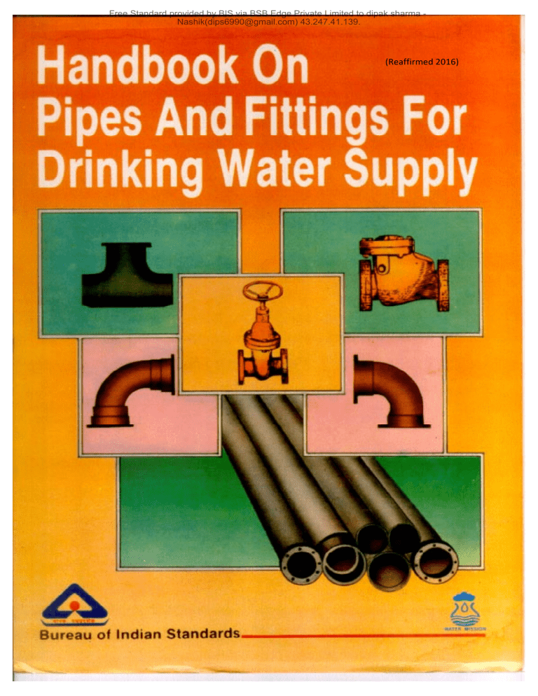 Pipes & Fittings Handbook: Drinking Water Supply