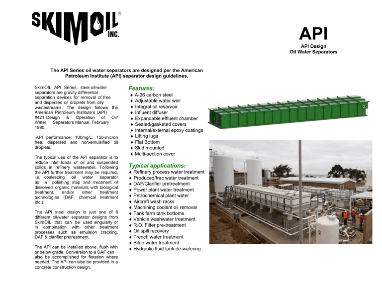 API Oil Water Separators: Design & Specs | SkimOIL