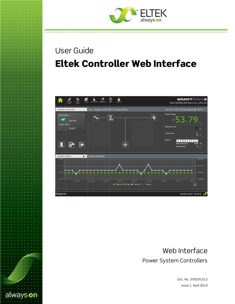 Eltek controller settings