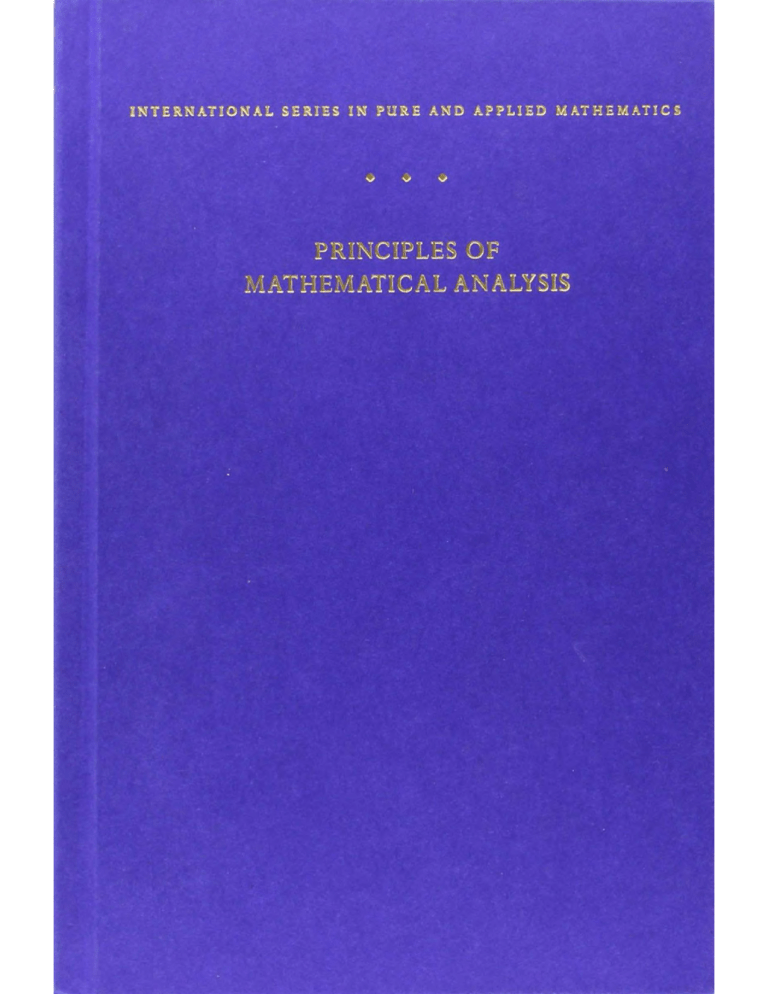 Principles of Mathematical Analysis Textbook