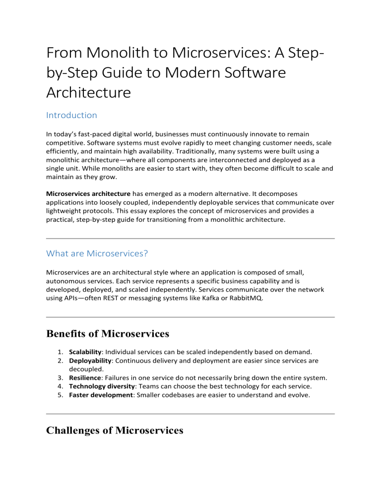 Monolith to Microservices: A Step-by-Step Guide