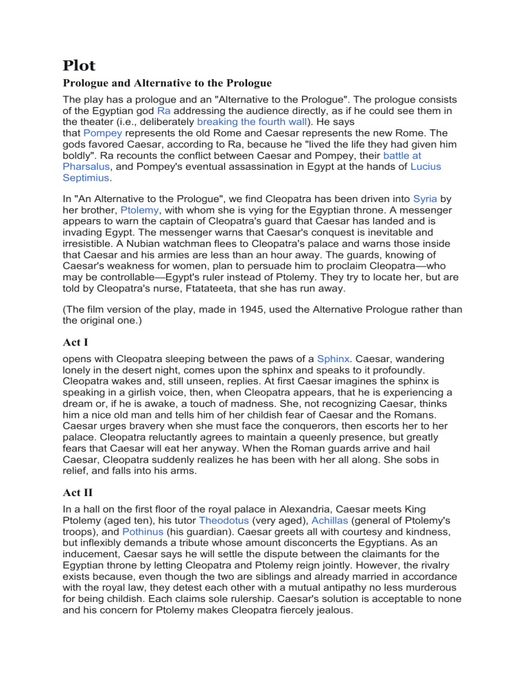 Caesar and Cleopatra: Plot Summary & Analysis