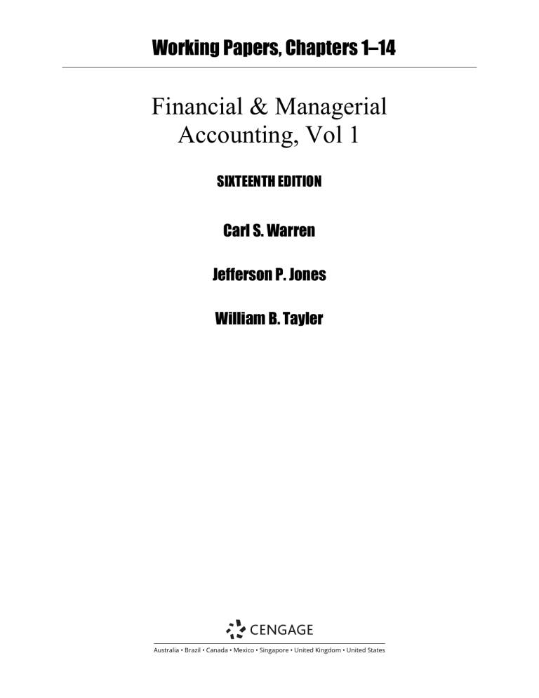 Financial & Managerial Accounting Working Papers