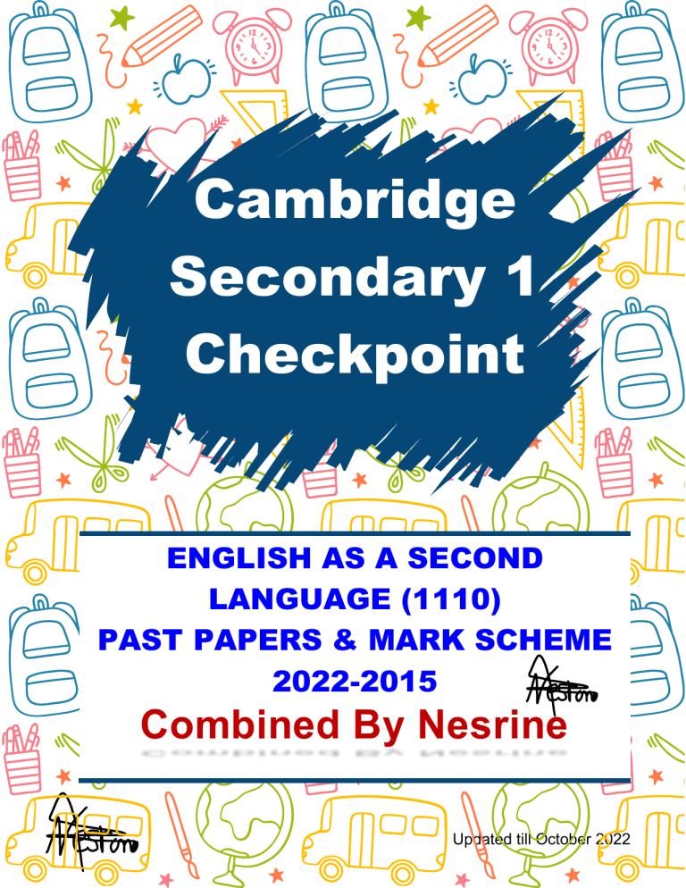 Cambridge ESL Checkpoint Past Papers & Mark Schemes