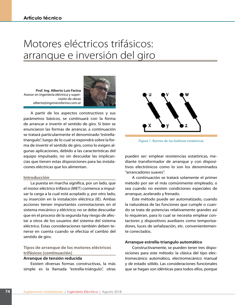 Arranque e Inversión de Giro en Motores Trifásicos